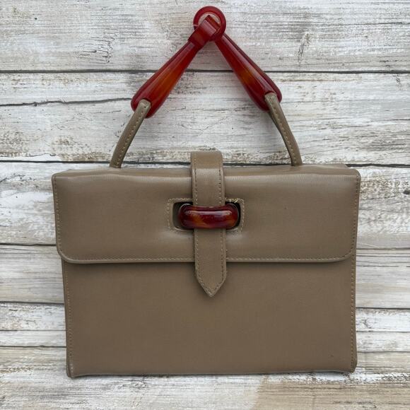 Bobbie Jerome | Bags | Vtg Bobbie Jerome Leather Lucite Mod Purse 6s ...